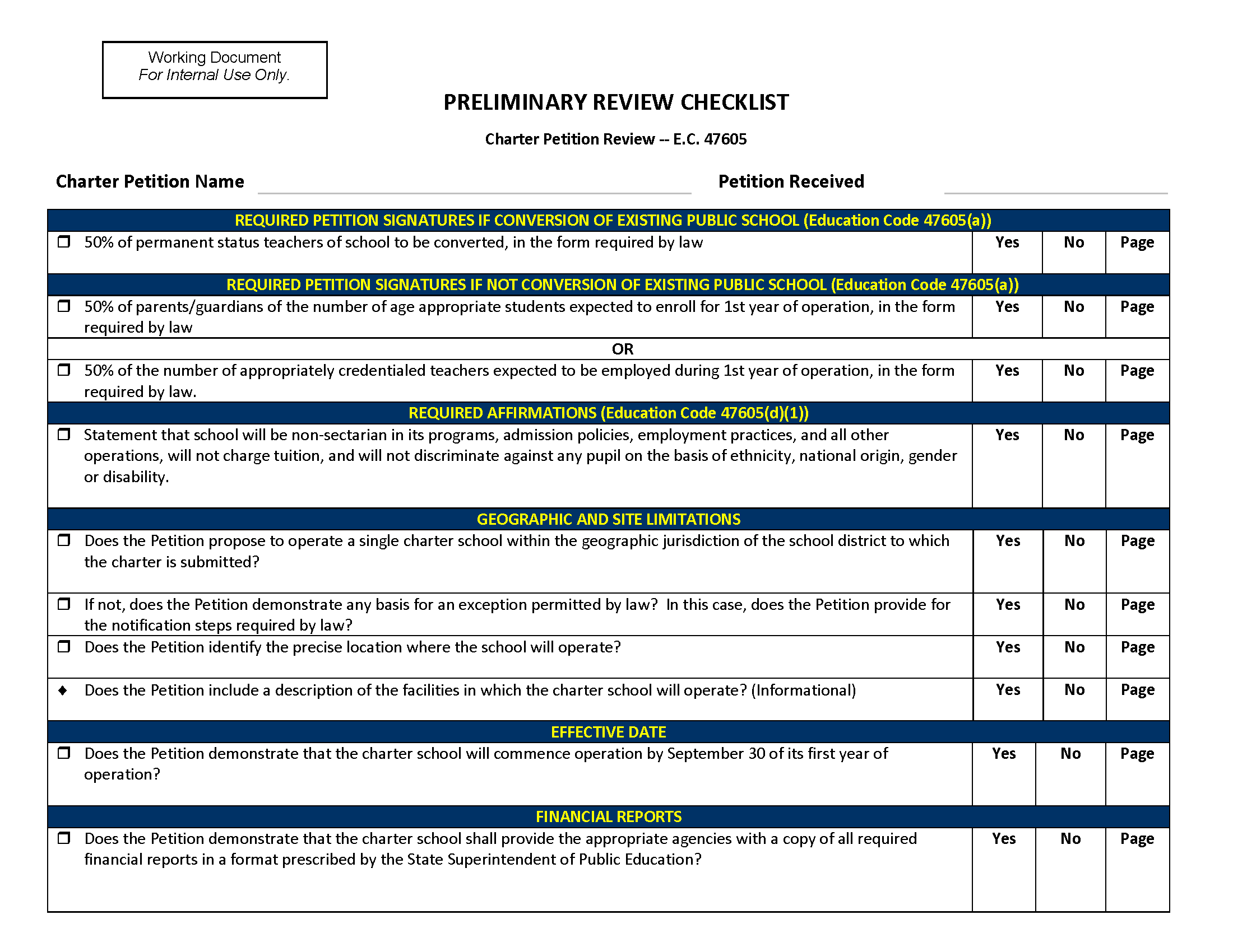 Preliminary Review Checklist - CCAP